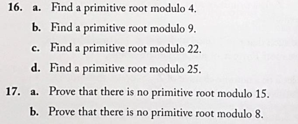 Solved A Find A Primitive Root Modulo 4 B Find A