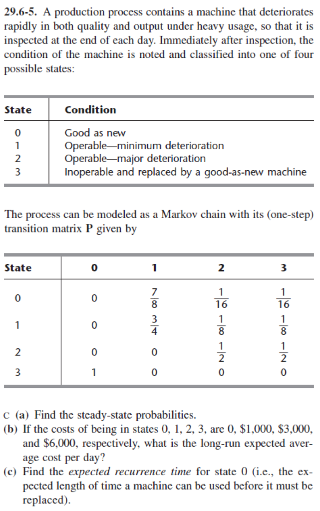 Solved 29.6-5. A production process contains a machine that | Chegg.com