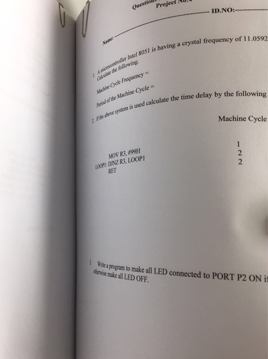 Solved A microcontroller Intel 8051 is having a crystal | Chegg.com