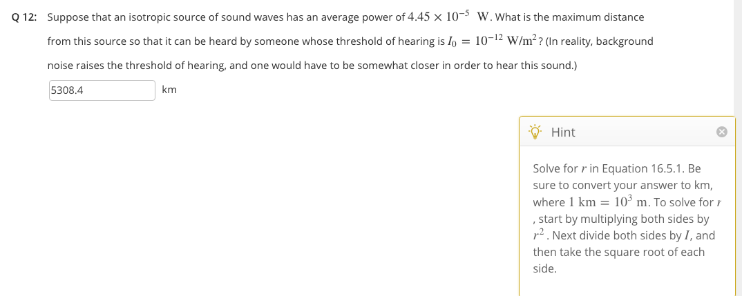 Solved equation 16.5.1 is : I=Pavg/A where A=4piR^2 if you | Chegg.com