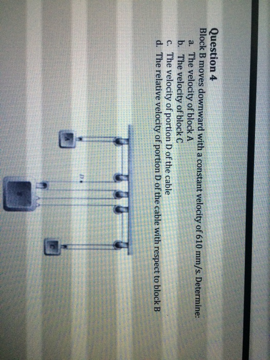 Solved Block B moves downward with a constant velocity of | Chegg.com