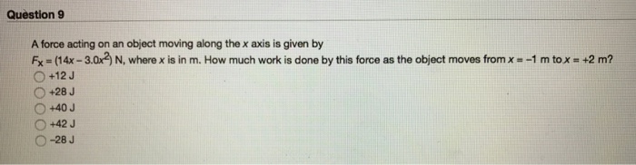 Solved A force acting on an object moving along the x axis | Chegg.com