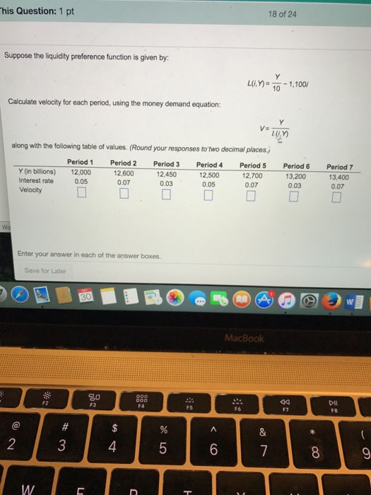 Solved Suppose the liquidity preference function is given | Chegg.com