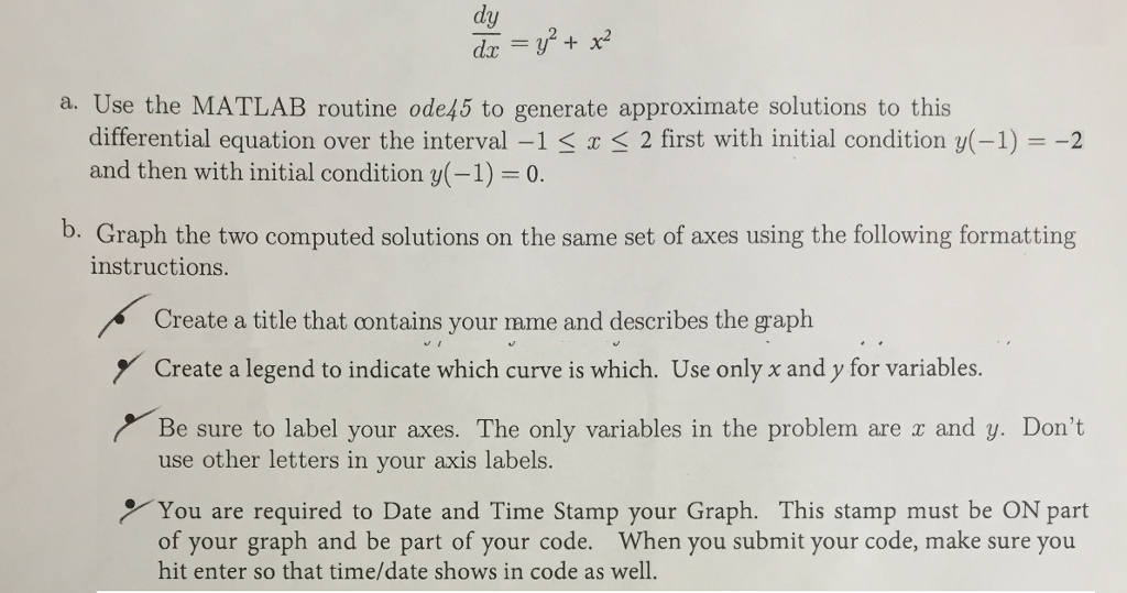 Solved Engineering Differential Equations MATLAB Use | Chegg.com