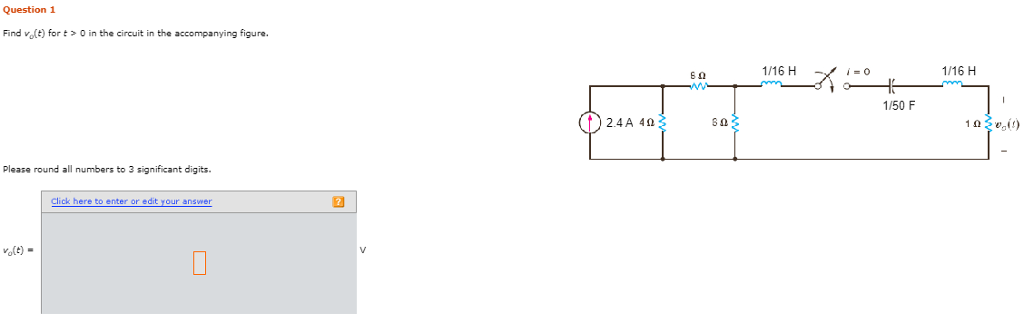 Solved Question 1 For the underdamped circuit shown in the | Chegg.com