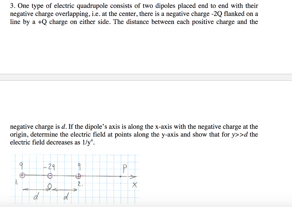 Solved 3. One type of electric quadrupole consists of two | Chegg.com