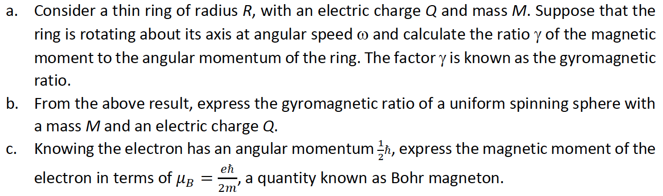 a. Consider a thin ring of radius R, with an electric | Chegg.com