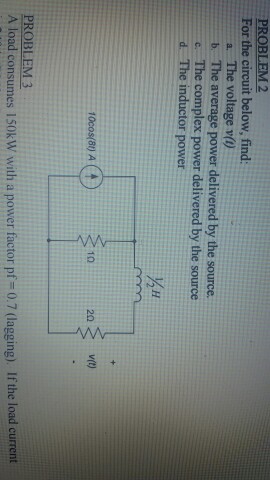 Solved PROBLEM 2 For the circuit below, find a. The voltage | Chegg.com