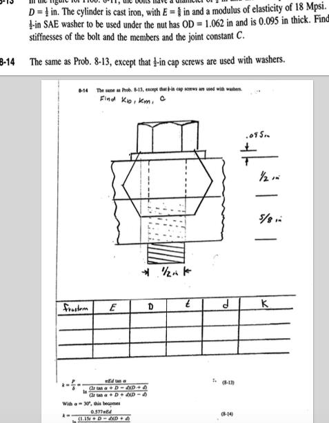 Solved D = 1/2 in. The cylinder is cast iron, with E = 5/8 | Chegg.com