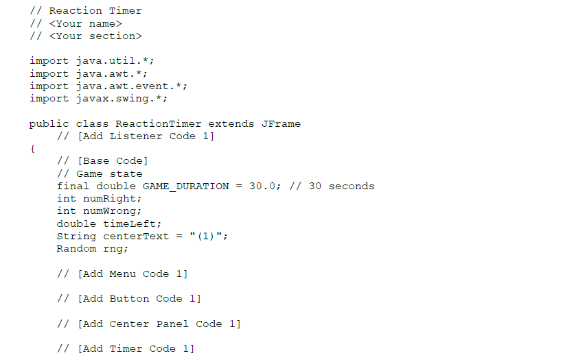 CS 1113 LAB #11: GUI Programming with Swing Dr. Cline | Chegg.com