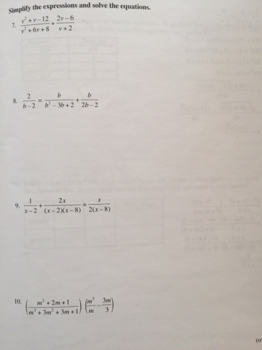 Solved Simplify the expressions and solve the equations. | Chegg.com