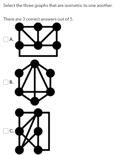 Solved Select the three graphs that are isometric t There | Chegg.com