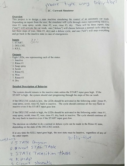 moore typoes 2C. Carwash Simulater Overvicw This | Chegg.com