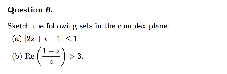 Solved Sketch the following sets in the complex plane: (a) | Chegg.com