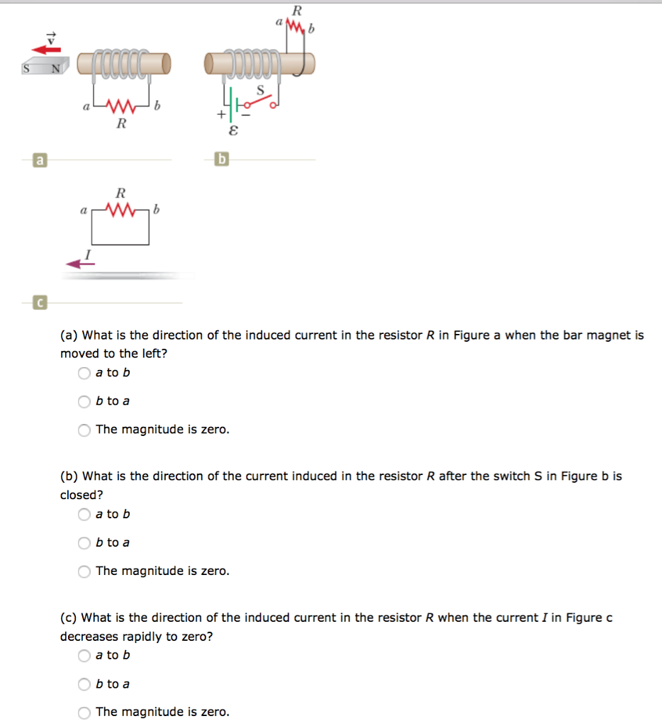 Solved (a) What is the direction of the induced current in | Chegg.com