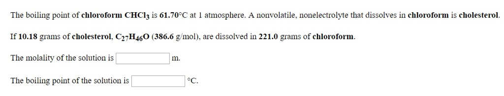Chloroform Assignment Point