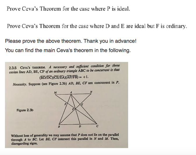 Note: Ideal point means, point at infinity. | Chegg.com