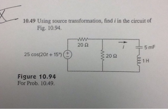 Solved Using Source Transformation Find I In The Circuit Of