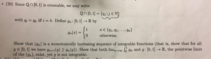 Solved Since Q intersection [0, 1] is countable, we may | Chegg.com
