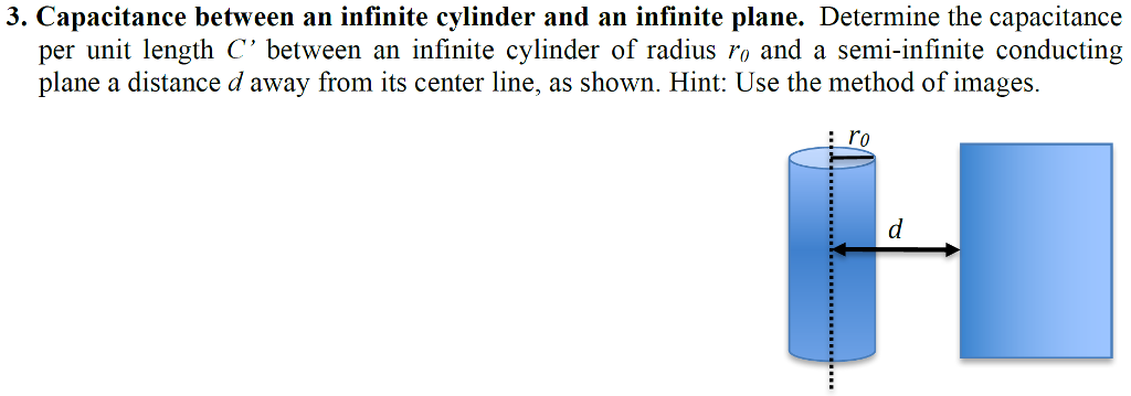 Solved 3. Capacitance between an infinite cylinder and an | Chegg.com