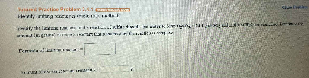 Solved Identify limiting reactants (mole ratio method). | Chegg.com Solved Identify limiting reactants (mole ratio method). | Chegg.com
