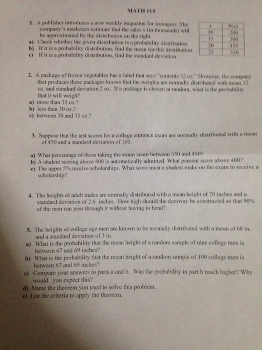 Please help me, im horrible at math | Chegg.com