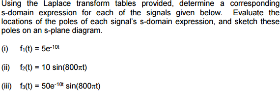 Solved Using the Laplace transform tables provided, | Chegg.com