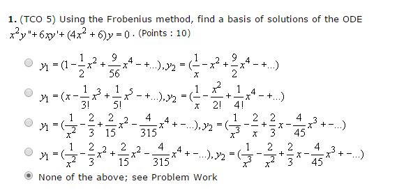 Solved Using the Frobenius method, find a basis of solutions | Chegg.com