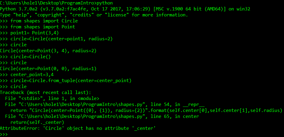 Circle class uses a Point object as the center. A | Chegg.com
