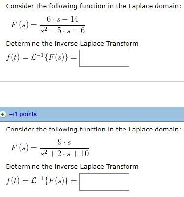 Solved Consider the following function in the Laplace domain | Chegg.com