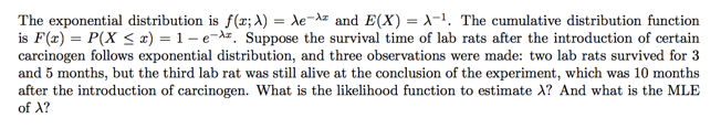 Solved The Exponential Distribution Is F X Lambda Lambda