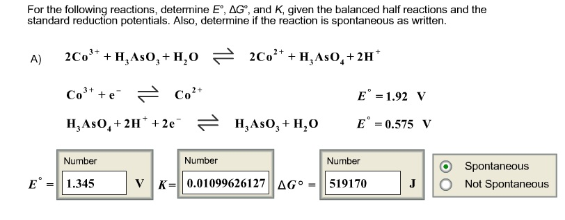 Solved For The Following Reactions Determine E Degree
