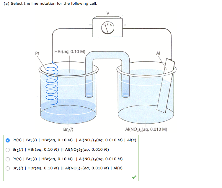 Solved (a) Select the line notation for the following cell. | Chegg.com