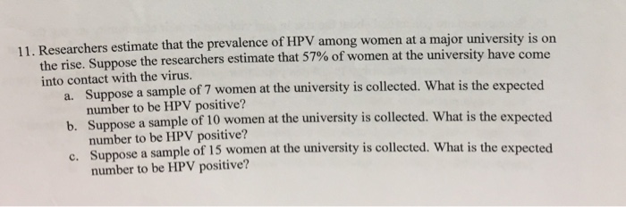 Solved Researchers Estimate That The Prevalence Of Hpv Among 0442
