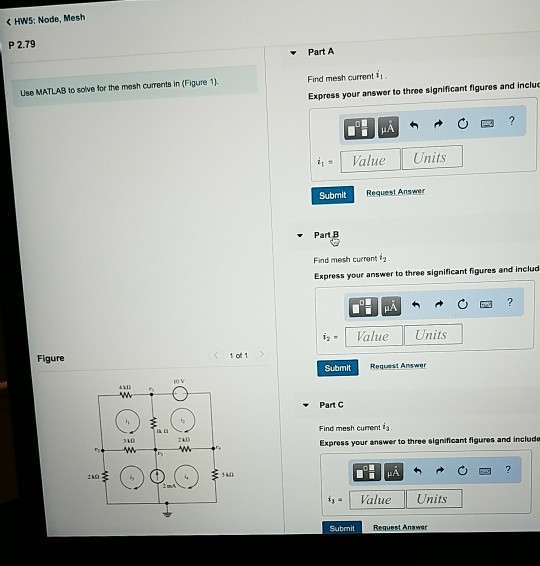 Solved HW5: Node, Mesh P 2.79 Part A Find mesh current i | Chegg.com