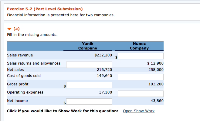 Solved Exercise 5-7 (Part Level Submission) Financial | Chegg.com
