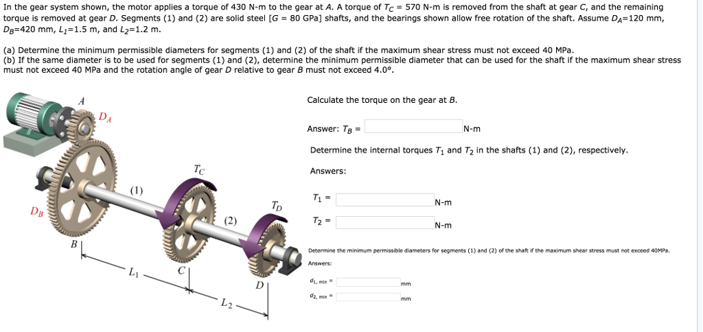 Solved In the gear system shown, the motor applies a torque | Chegg.com