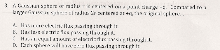 Solved A Gaussian sphere of radius r is centered on a point | Chegg.com