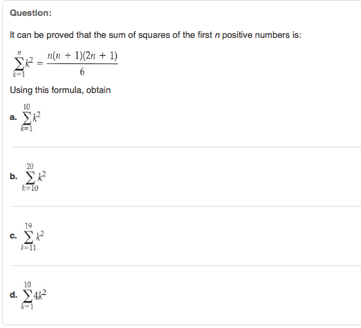 Solved It can be proved that the sum of squares of the first | Chegg.com