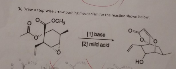 Solved (b) Draw a step-wise arrow pushing mechanism for the | Chegg.com
