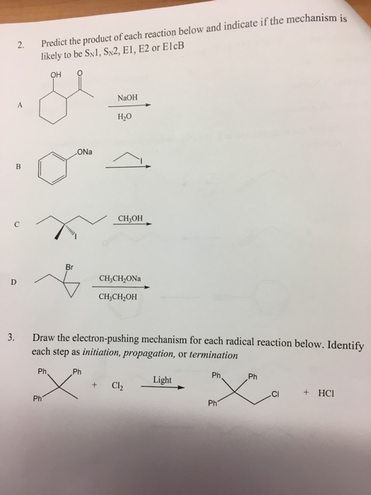 Solved Predict the product of each reaction below and | Chegg.com