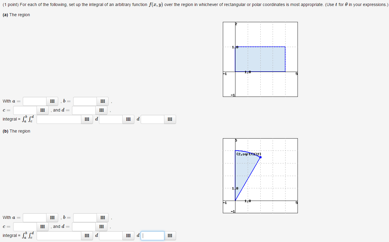 Solved: For Each Of The Following, Set Up The Integral Of ... | Chegg.com