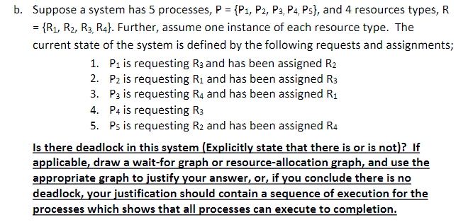 Solved b. Suppose a system has 5 processes, P = {P1, P2, P3, | Chegg.com