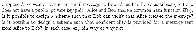 Solved Suppose Alice wants to send an email message to Bob. | Chegg.com