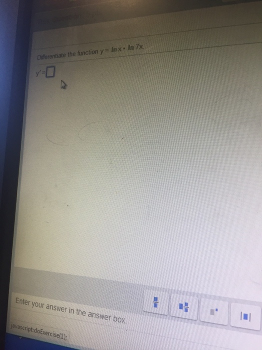 Solved Differentiate the function y = ln x middot ln 7x. y' | Chegg.com