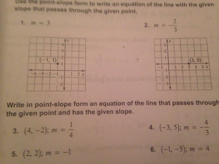 Solved Use the point-slope form to write an equation of the | Chegg.com