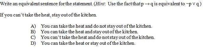 Solved Write an equivalent sentence for the statement. (Use | Chegg.com