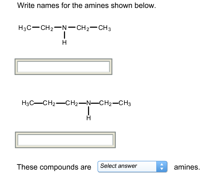 Solved Write names for the amines shown below. These | Chegg.com Solved Write names for the amines shown below. These | Chegg.com