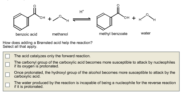 Solved The acid-catalyzed Fischer esterification of benzoic | Chegg.com