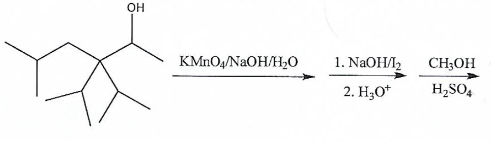Solved OH . NaOH2 CH,OH H2SO4 2, H, + H,so, KMnO4/NaOH/H20 | Chegg.com